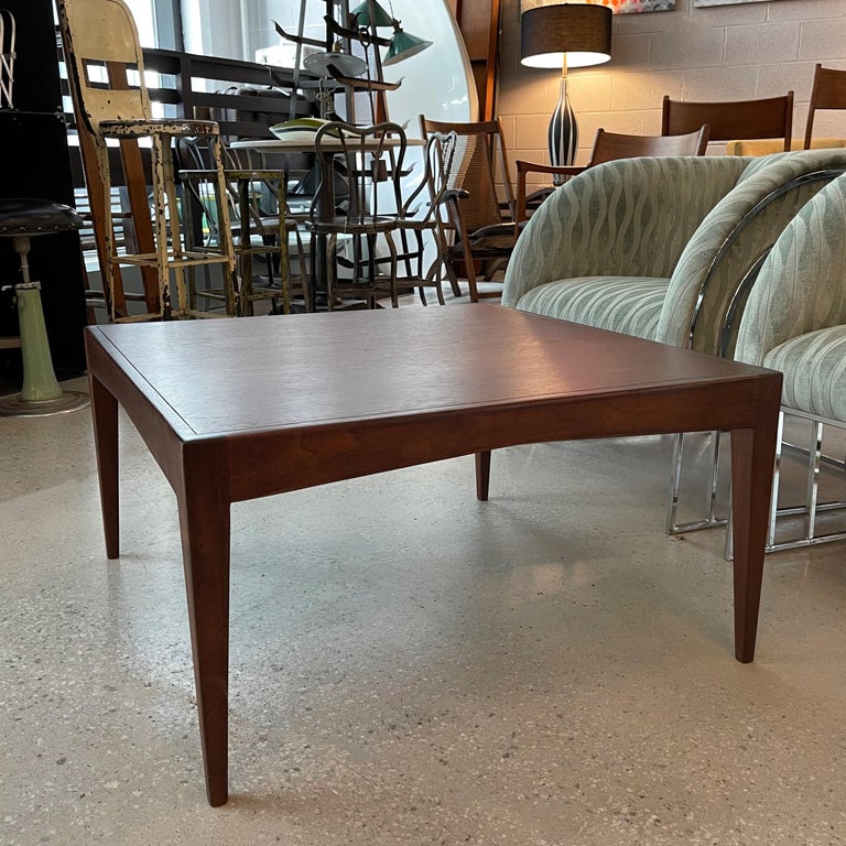 Mid-Century Modern Square Walnut Coffee Table For Sale at 1stDibs