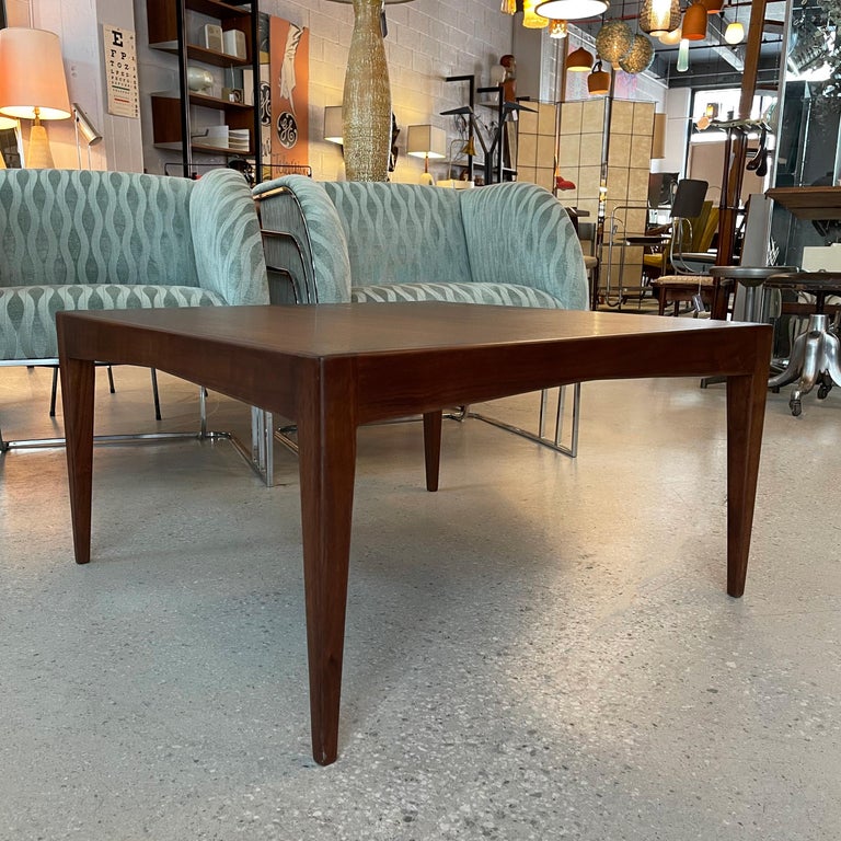 Mid-Century Modern Square Walnut Coffee Table For Sale at 1stDibs