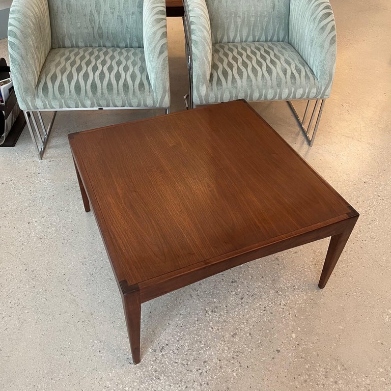 Mid-Century Modern Square Walnut Coffee Table For Sale at 1stDibs