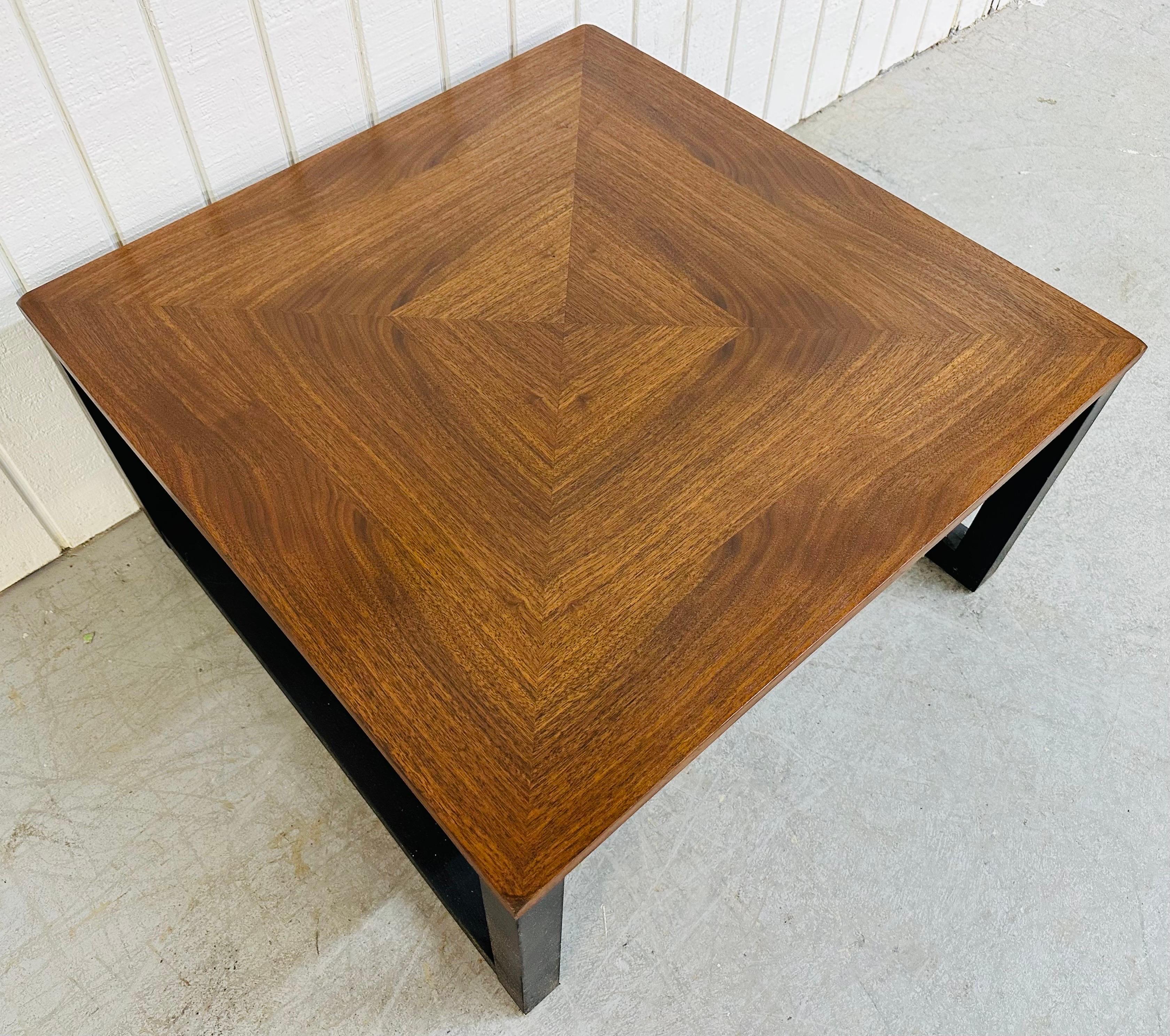Mid-Century Modern Square Walnut Coffee Table For Sale at 1stDibs