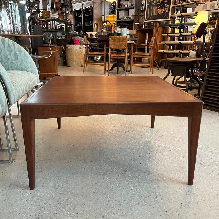 Mid-Century Modern Square Walnut Coffee Table For Sale at 1stDibs