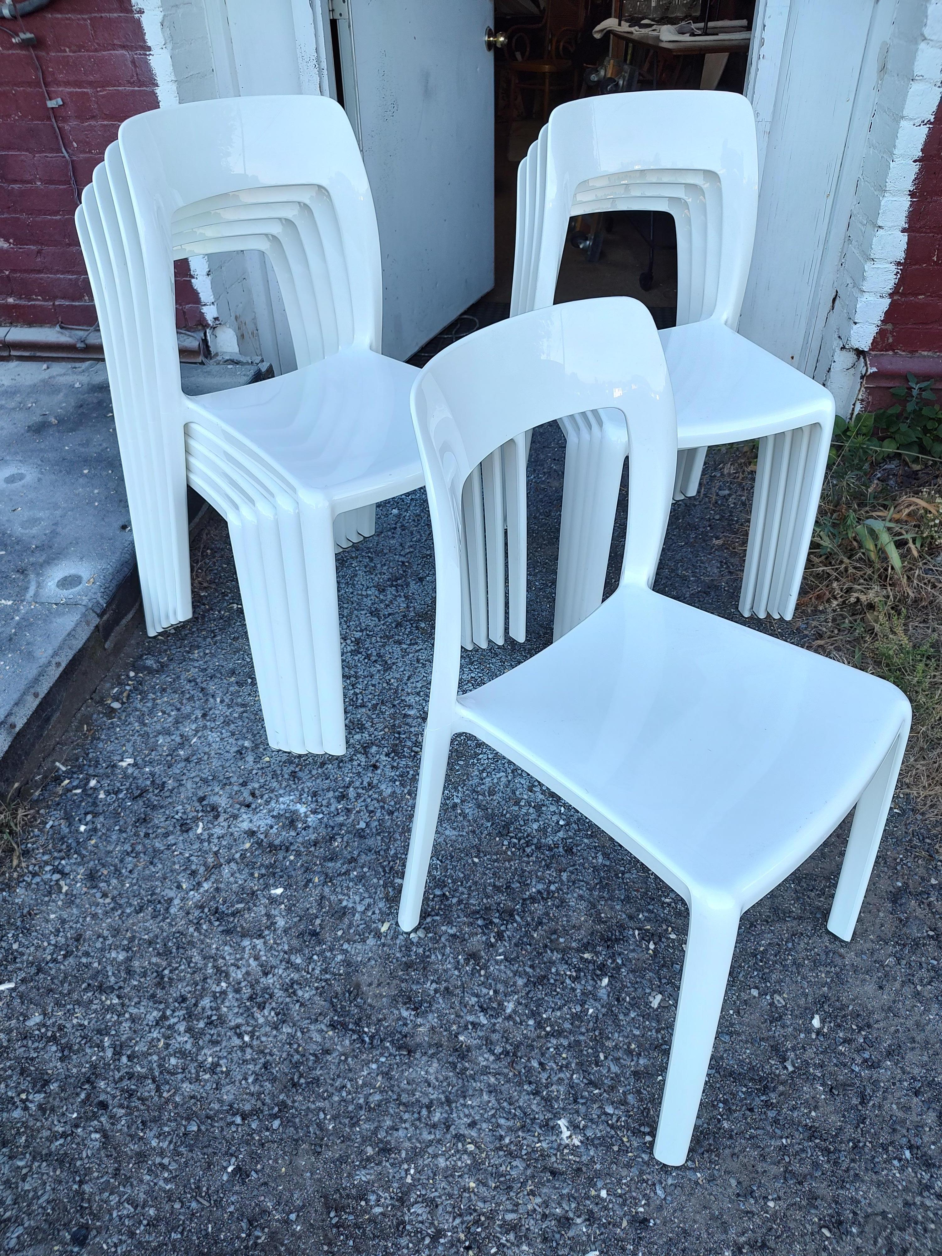 Mid Century Modern Stacking Chairs by AIR Set of 10 in White For Sale ...