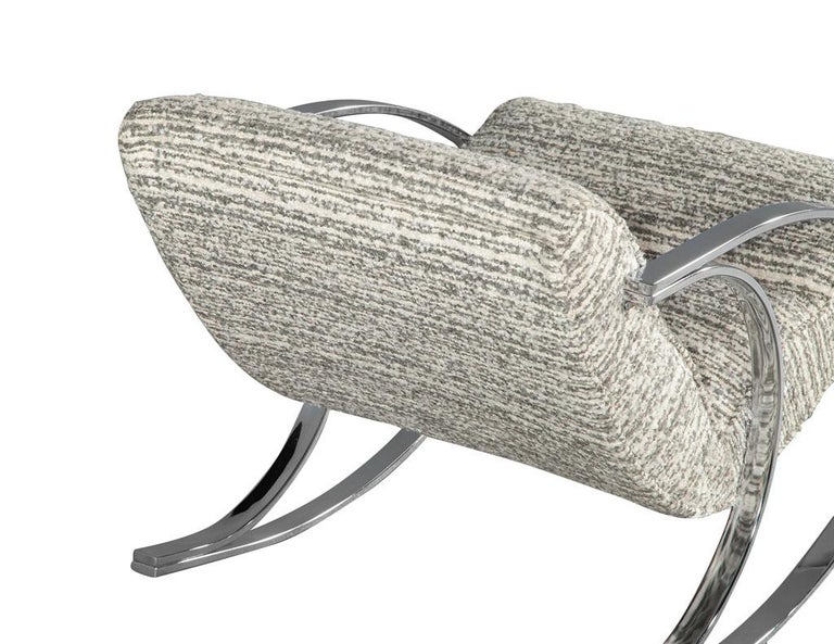 Mid-Century Modern Stainless Steel Rocking Chair For Sale at 1stDibs
