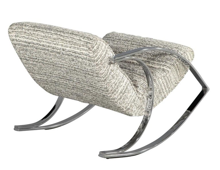 Mid-Century Modern Stainless Steel Rocking Chair For Sale at 1stDibs