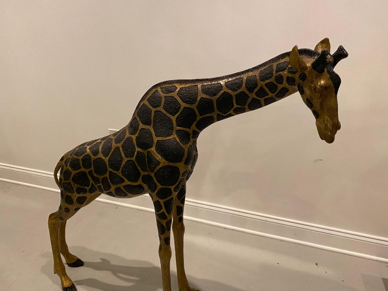 Mid-Century Modern Standing Metal Giraffe For Sale at 1stDibs