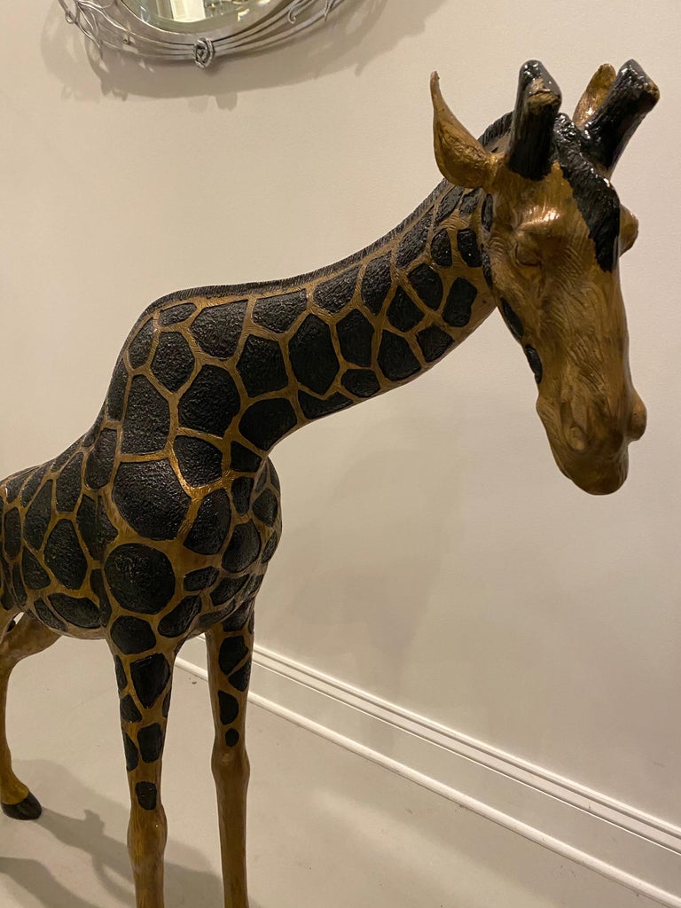 Mid-Century Modern Standing Metal Giraffe For Sale at 1stDibs