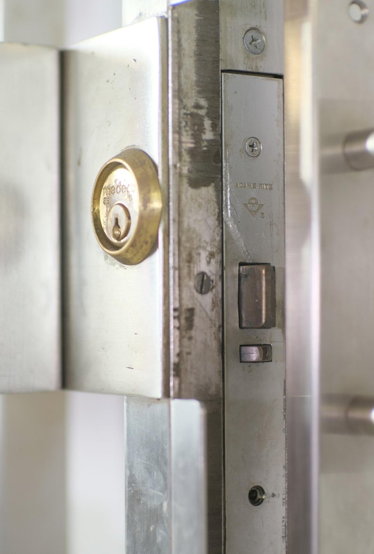 Mid-Century Modern Steel Bank Vault Door Set w/ Sides For Sale at 1stDibs