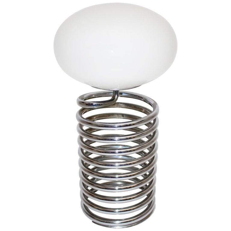 Mid-Century Modern Vintage Steel Spring Table Lamp by Ingo Maurer ...