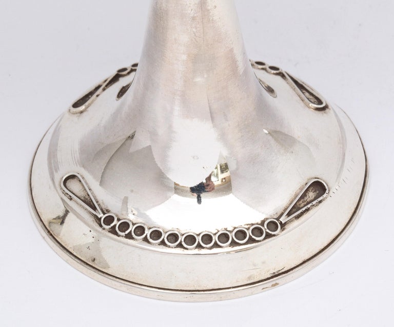 Mid-Century Modern Sterling Silver Menorah For Sale at 1stDibs