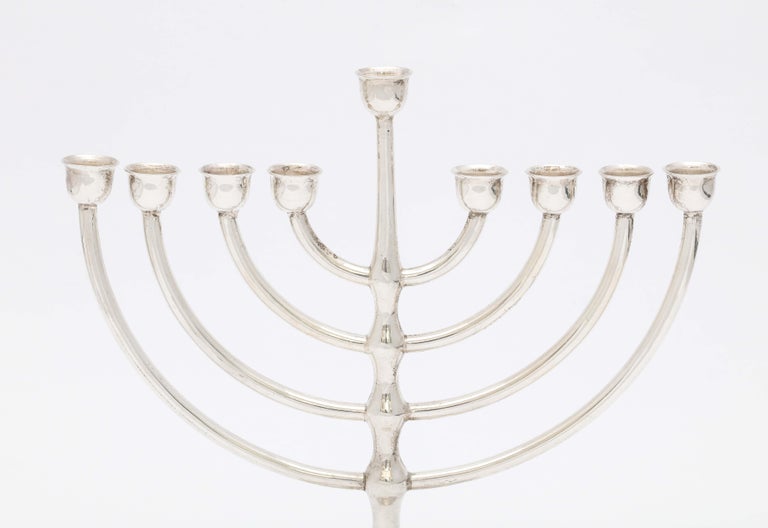 Mid-Century Modern Sterling Silver Menorah at 1stDibs