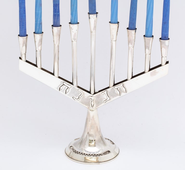 Mid-Century Modern Sterling Silver Menorah For Sale at 1stDibs