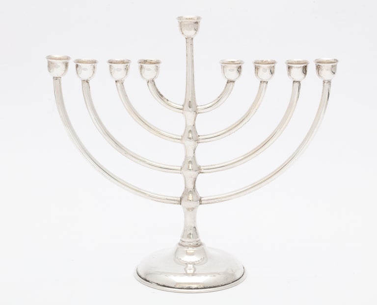 Mid-Century Modern Sterling Silver Menorah at 1stDibs
