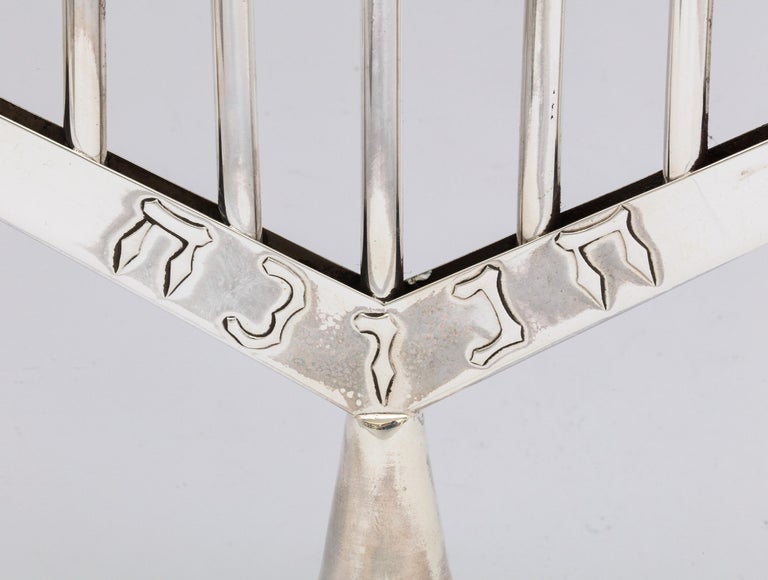 Mid-Century Modern Sterling Silver Menorah For Sale at 1stDibs