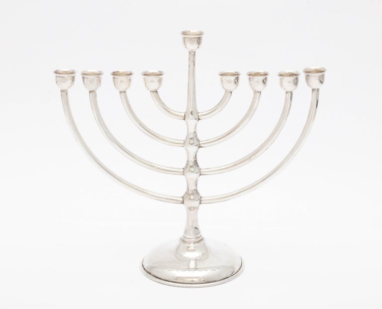 Mid-Century Modern Sterling Silver Menorah at 1stDibs