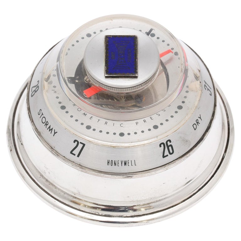 MId-Century Modern Sterling Silver-Mounted Honeywell Barometer For Sale ...