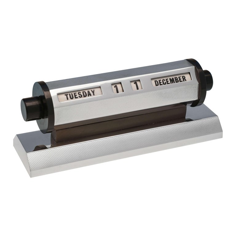 Mid-Century Modern Sterling Silver Perpetual Desk Calendar, London ...