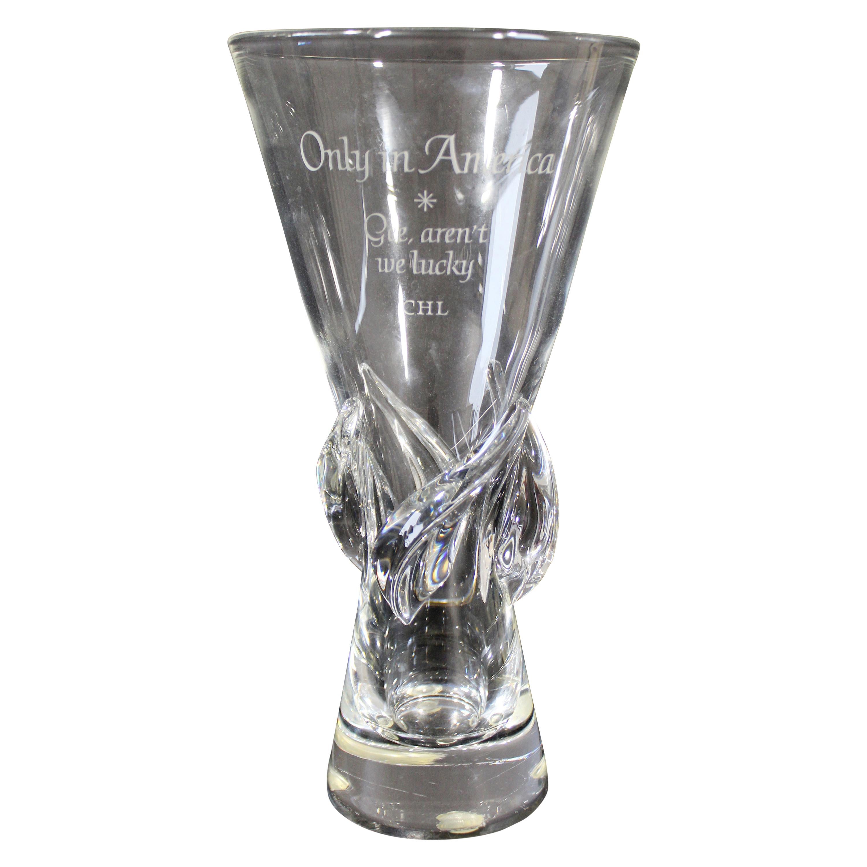 Mid-Century Modern Flared Steuben Glass Works Signed Crystal Flared ...