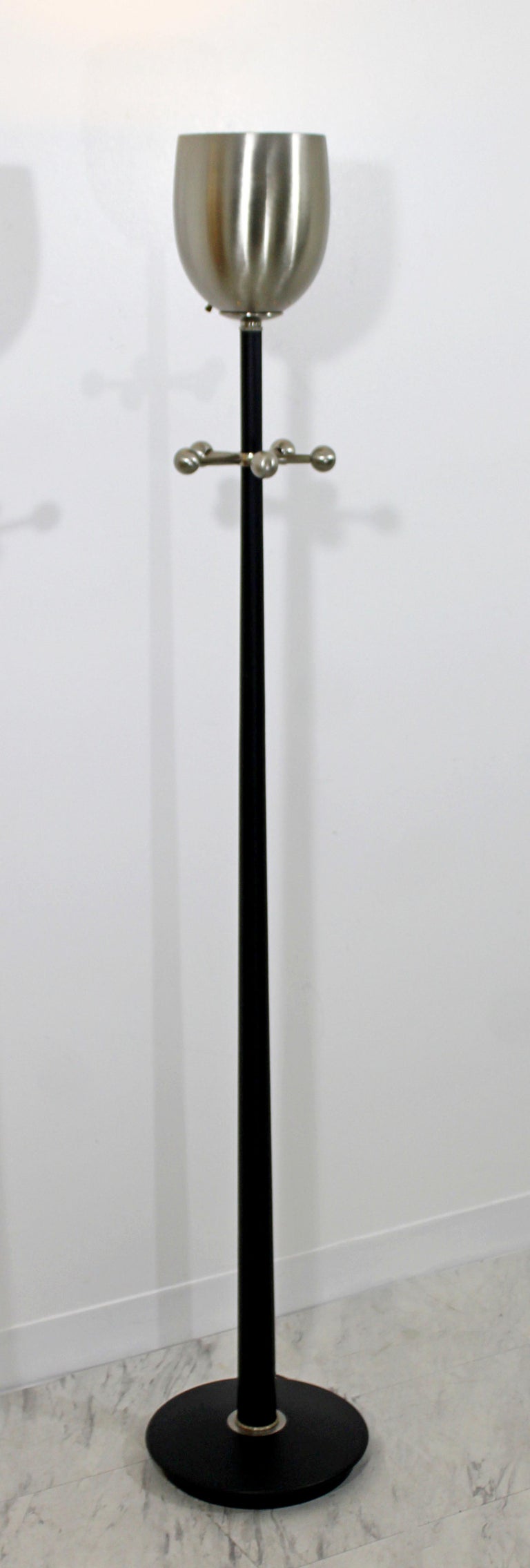 Mid-Century Modern Stiffel Aluminum Floor Torchiere Lamp with Coat Rack ...
