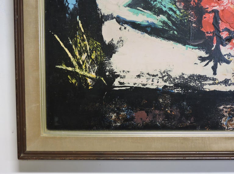 Mid-Century Modern Still Life Painting with Fish signed F. Pascal For ...