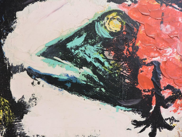 Mid-Century Modern Still Life Painting with Fish signed F. Pascal For ...