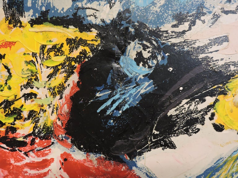 Mid-Century Modern Still Life Painting with Fish signed F. Pascal For ...