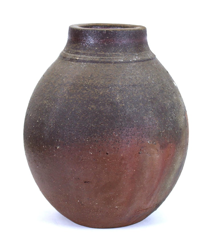 Mid-Century Modern Stoneware Pottery Vase For Sale at 1stDibs
