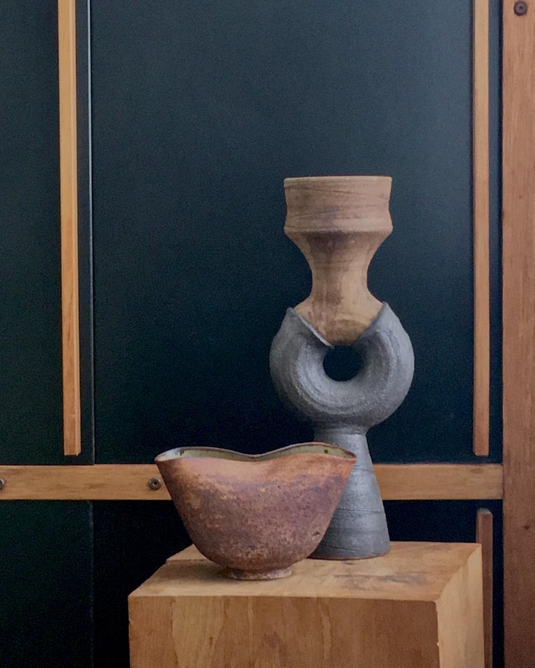 Mid-Century Modern Studio Ceramic Sculpture or Vessel by Clive Brooker ...