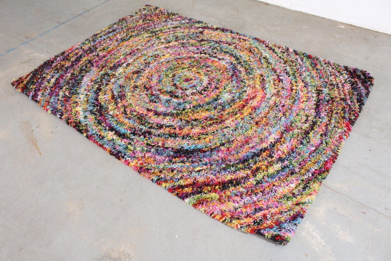 Mid-Century Modern Style Abstract Shag Rug For Sale at 1stDibs