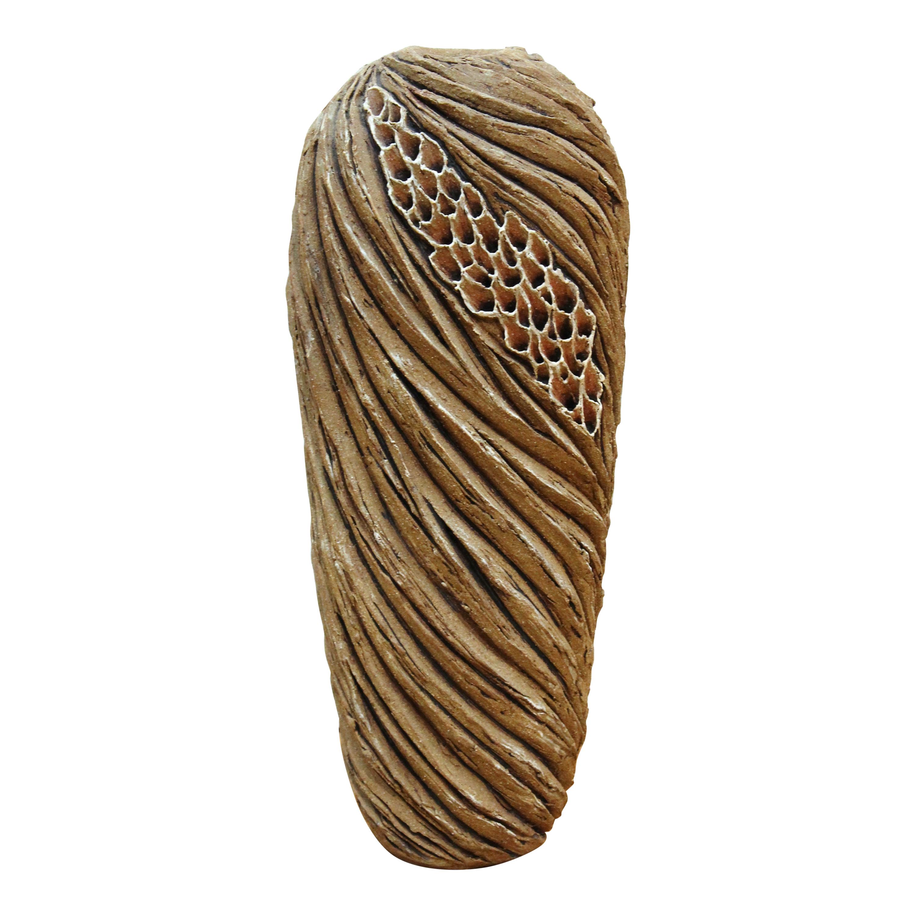 Mid-Century Modern Hand-Thrown and Banded Art Pottery Vessel by Randy ...