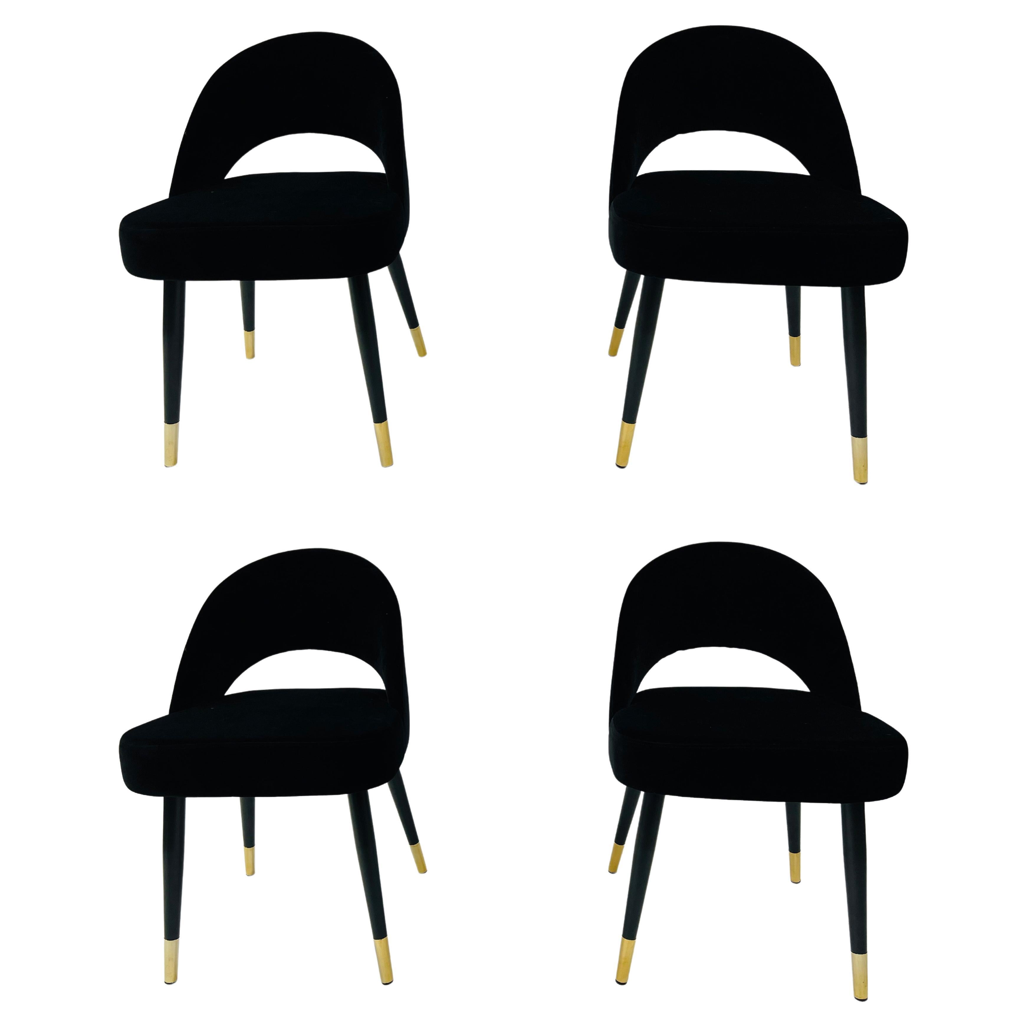 Customizable Matte Black Modern Ribbon Plastic Dining or Side Chair Set ...