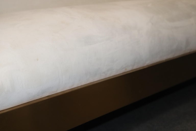 Mid Century Modern Style Brass Base Wavy Sofa For Sale at 1stDibs