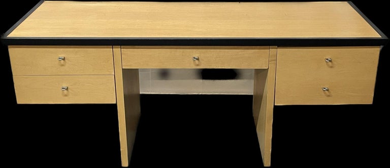 Mid-Century Modern Style Burl and Ebony Custom Quality Desk / Writing ...