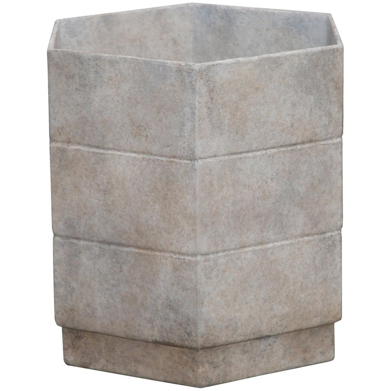 Mid-Century Modern Style Cast Composite Three-Hex Planter For Sale at ...