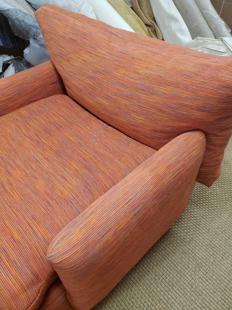 Mid-Century Modern Style Chaise Lounge with Orange Multicolor Space ...