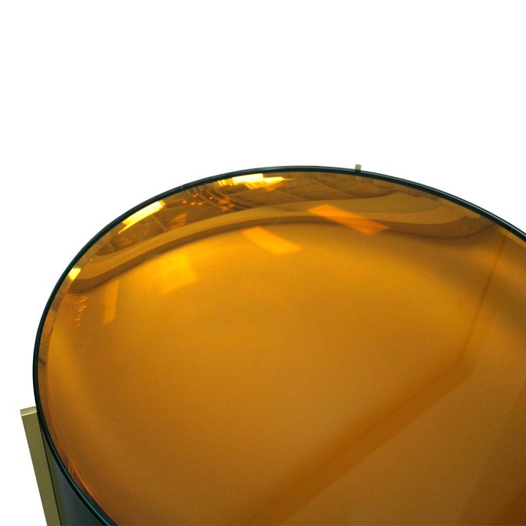 Mid-Century Modern Style Colored Glass Metal and Brass Italian Coffee ...