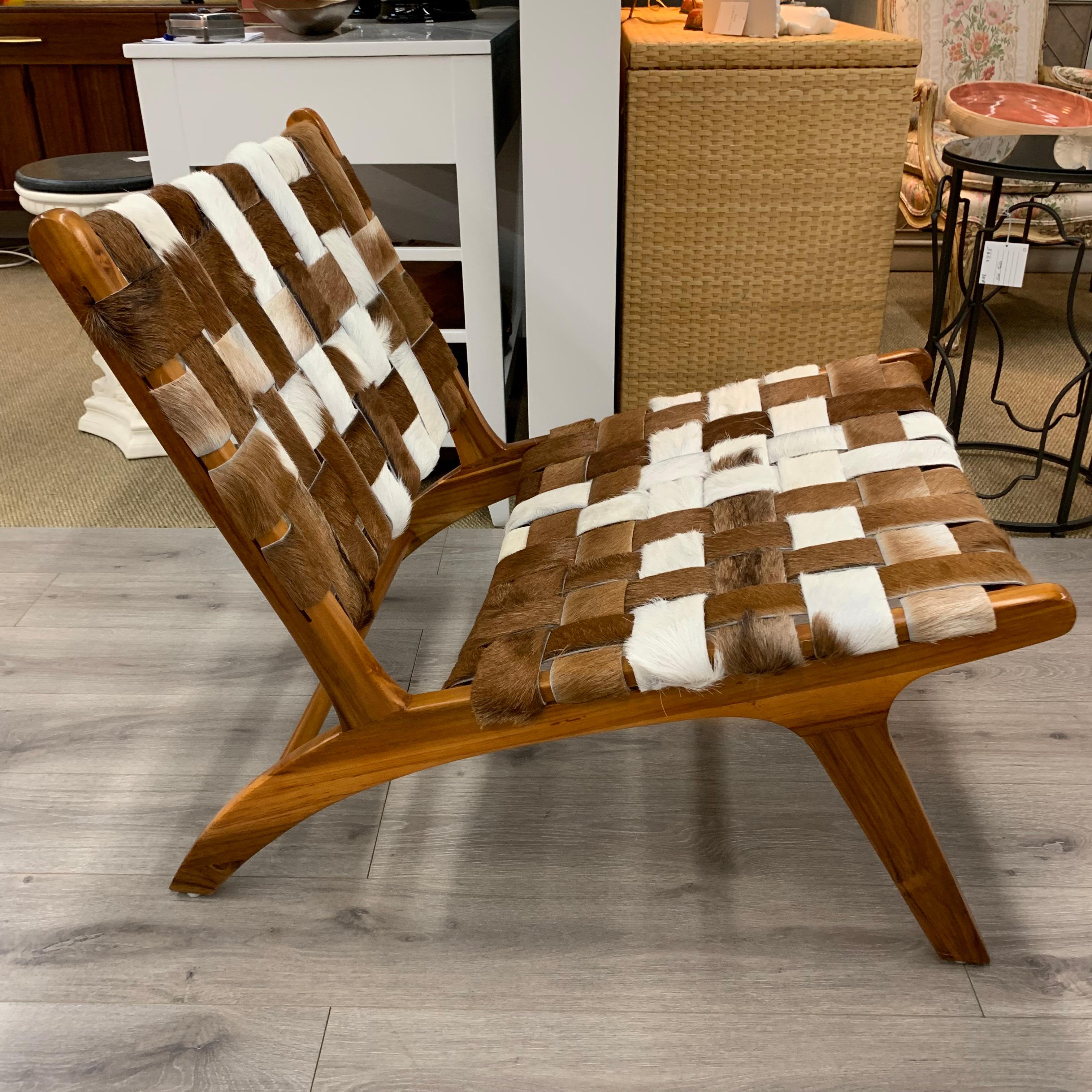 Mid-Century Modern Style Cowhide Lounge Chair at 1stDibs