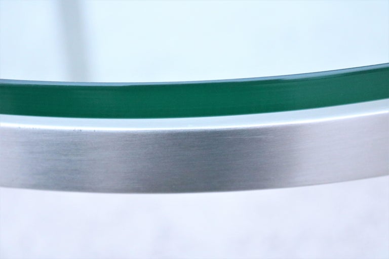 Mid-Century Modern Style Geiger Metal Series Round Clear Glass Top ...