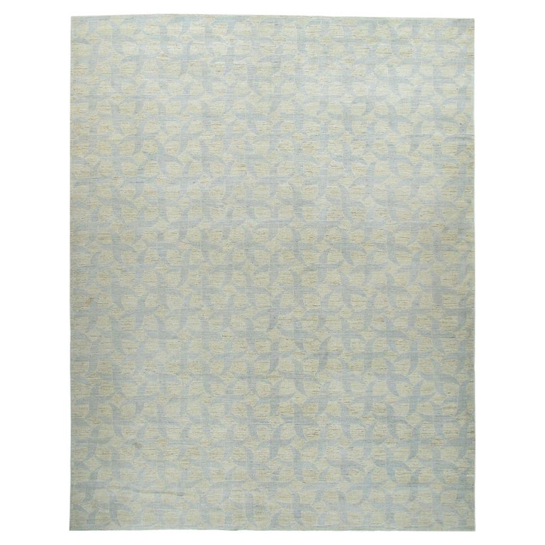 Mid-Century Modern Style Handknotted Rug with a Geometric Pattern For ...
