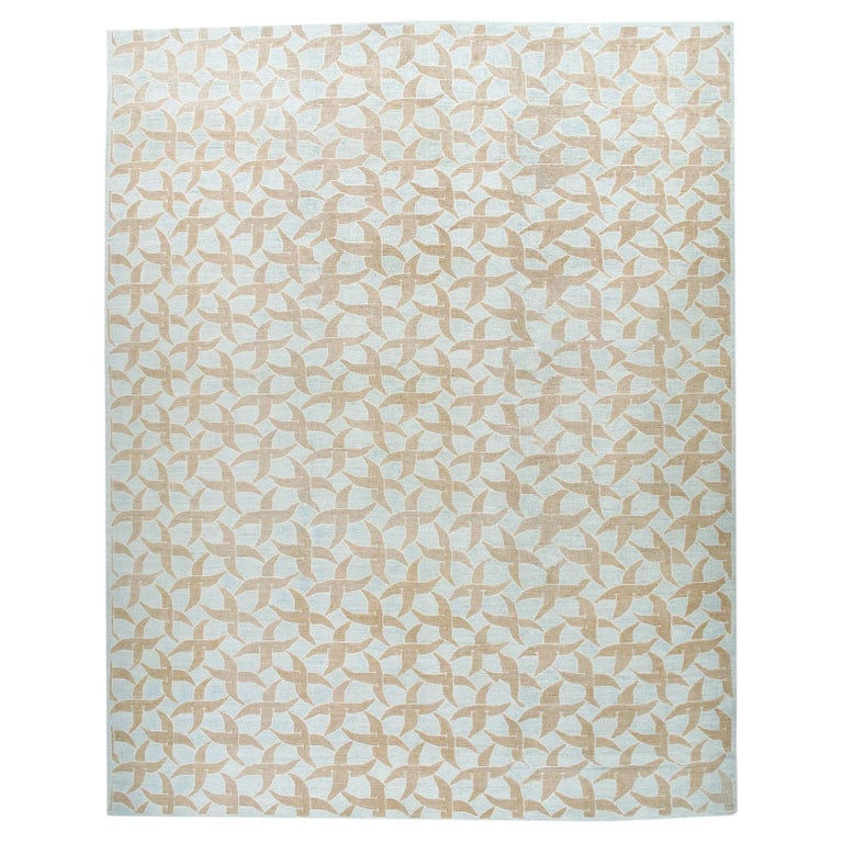 Mid-Century Modern Style Handknotted Rug with a Geometric Pattern For ...