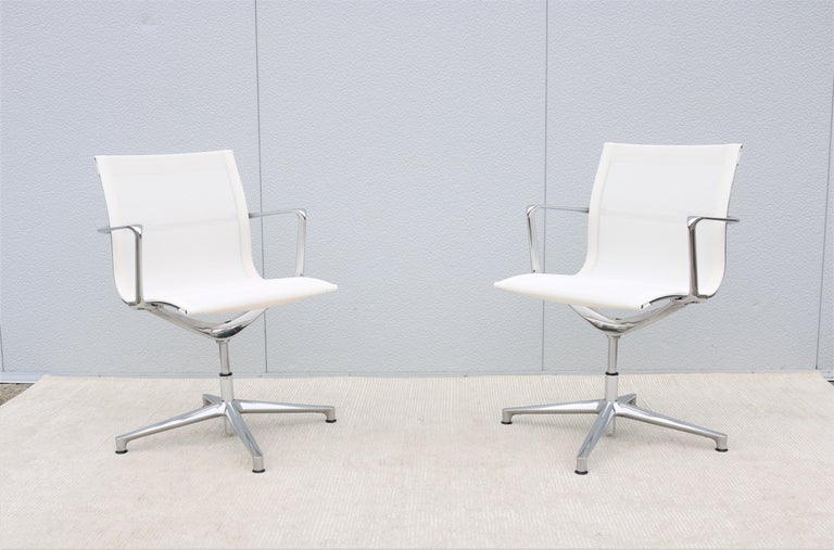 Mid-Century Modern Style ICF Office UNA Aluminum and Mesh Swivel ...