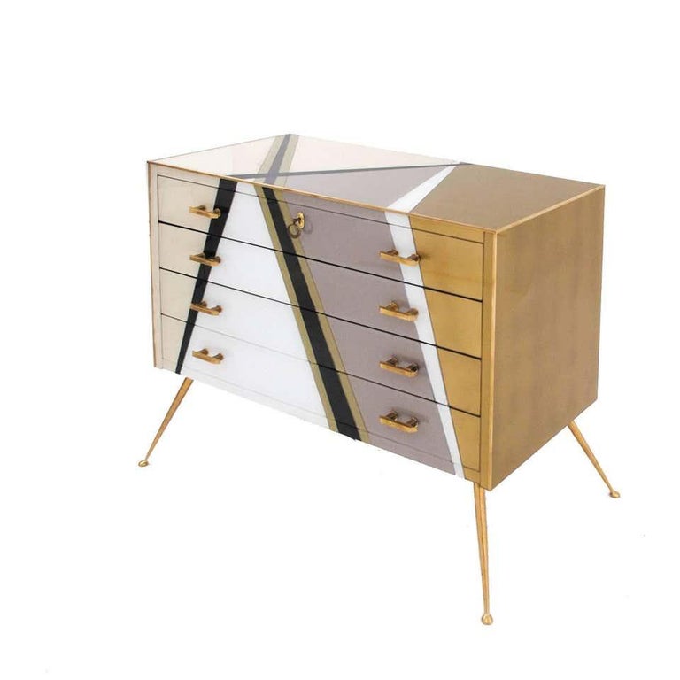 Mid-Century Modern Style Italian Commode by L.A. Studio For Sale at 1stDibs
