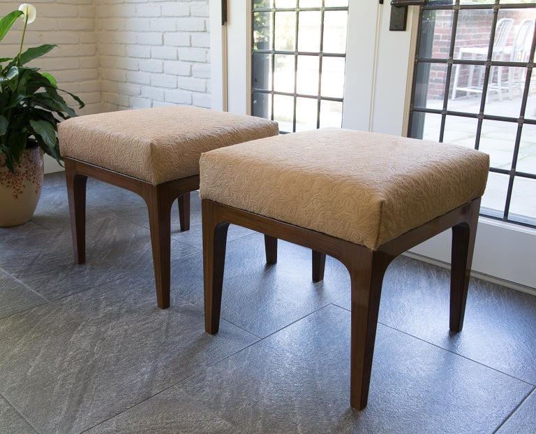 Pair of Mid-Century Modern Style Laser Cut Floral Pattern Cowhide ...