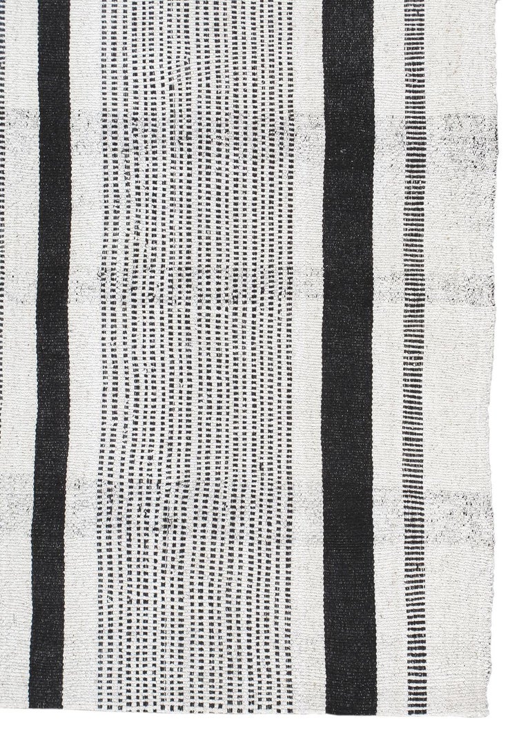 Mid-Century Modern Style Minimalist Striped Flatweave Rug For Sale at ...