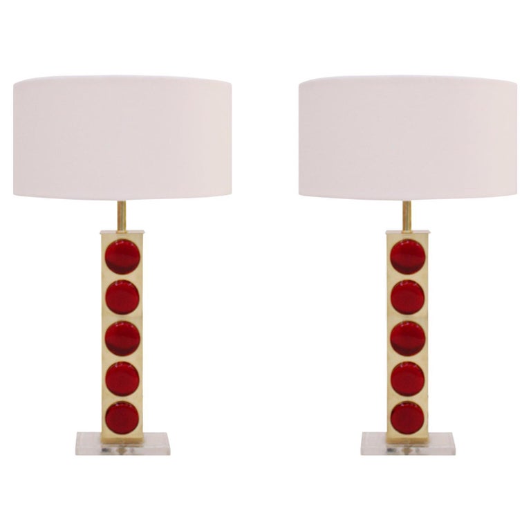 Mid-Century Modern Style Murano Glass Pair of Italian Table Lamps For ...