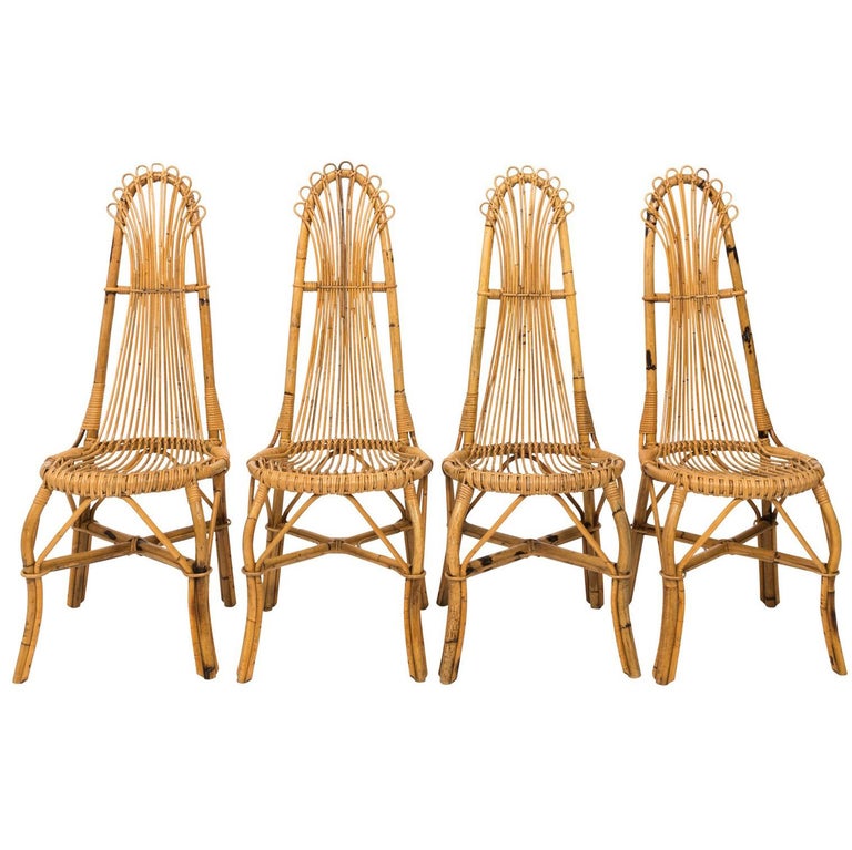 Mid-Century Modern Style Rattan Chairs, circa 1960s at 1stDibs