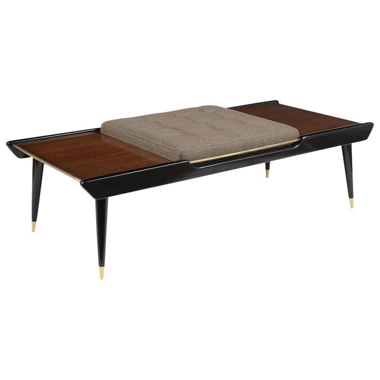 Mid-Century Modern Style Rosewood Tufted Bench at 1stDibs