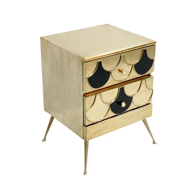 Mid-Century Modern Style Solid Wood and Brass Italian Commodes For Sale ...