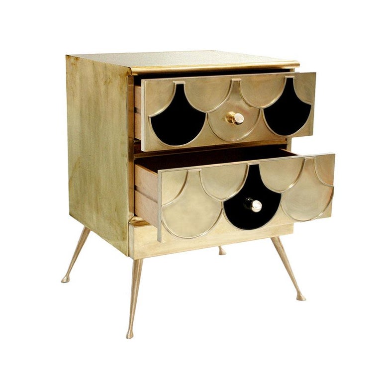 Mid-Century Modern Style Solid Wood and Brass Italian Commodes For Sale ...