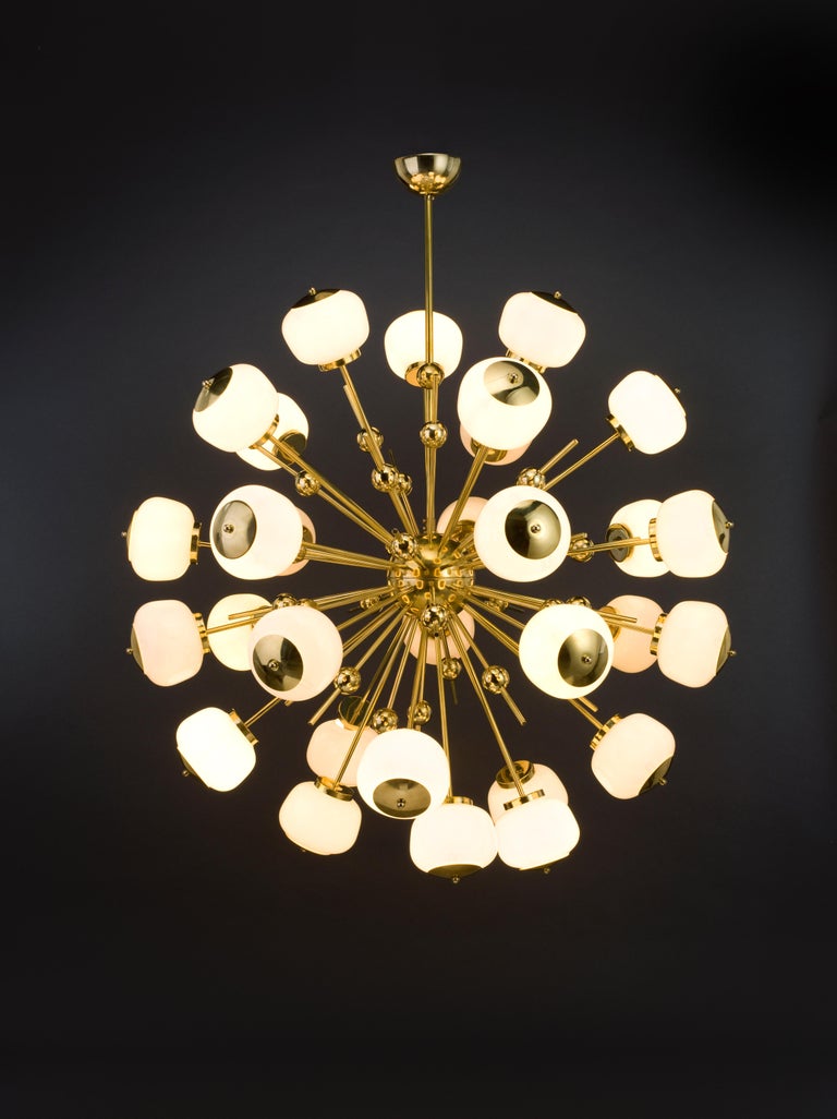 Mid-Century Modern Style, Sputnik Chandelier with Murano Glass Orbs For ...