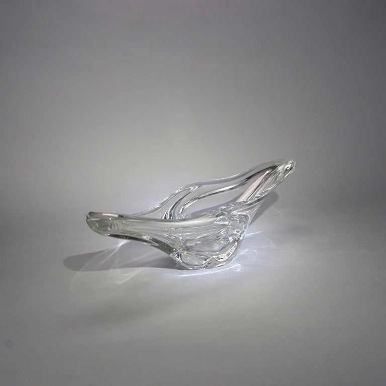 Mid-Century Modern Stylized Oblong Glass Center Bowl Signed Daum France ...